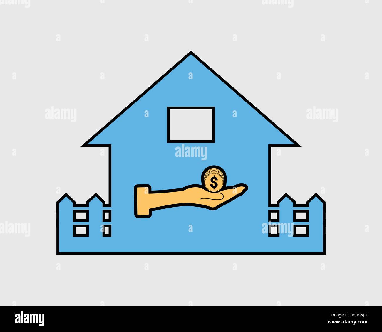 Colorful Home loan icon. Coin symbol with house sign Stock Vector Image ...