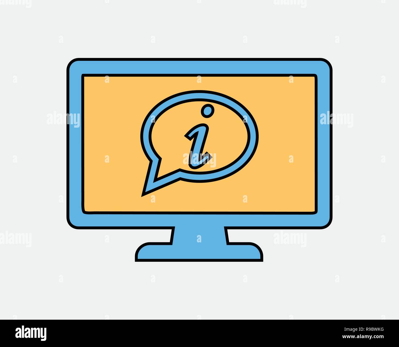 Colorful Information line Icon on computer screen Stock Vector Image ...