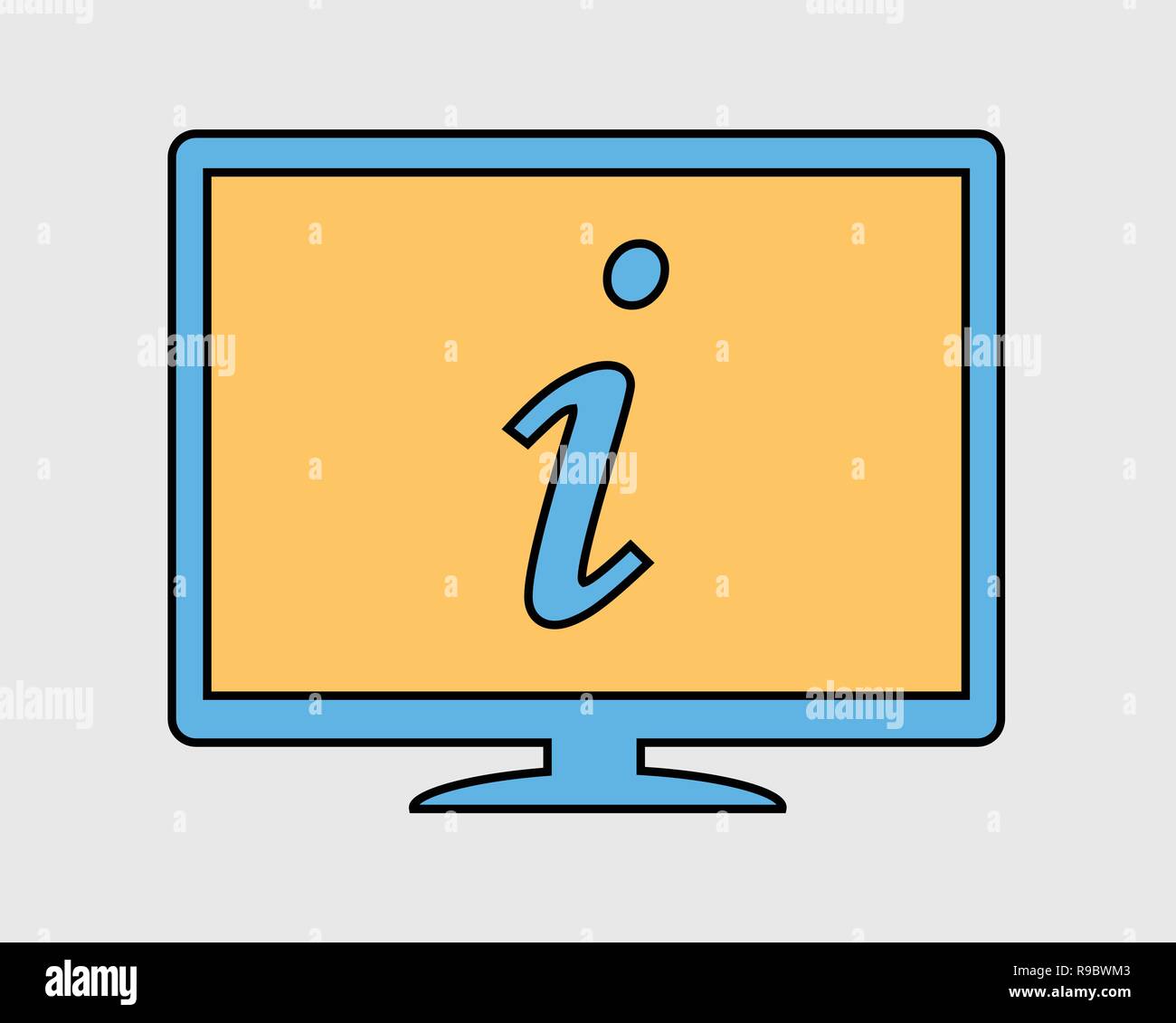 Colorful Information line Icon on computer screen Stock Vector Image ...