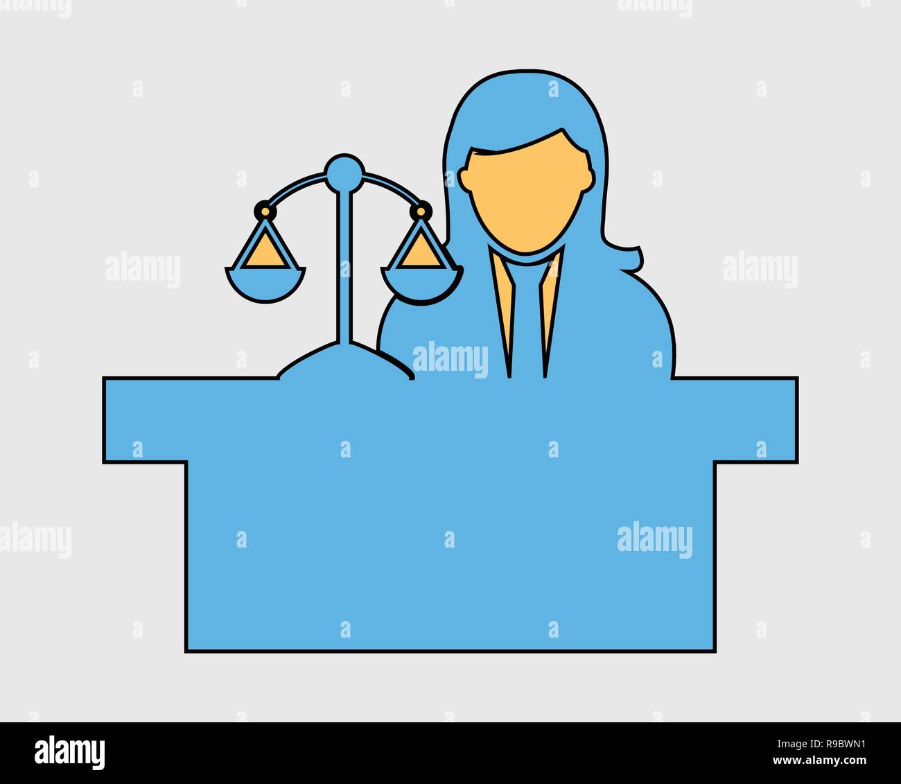 Colorful Female Judge Icon with balance symbol Stock Vector Image & Art ...