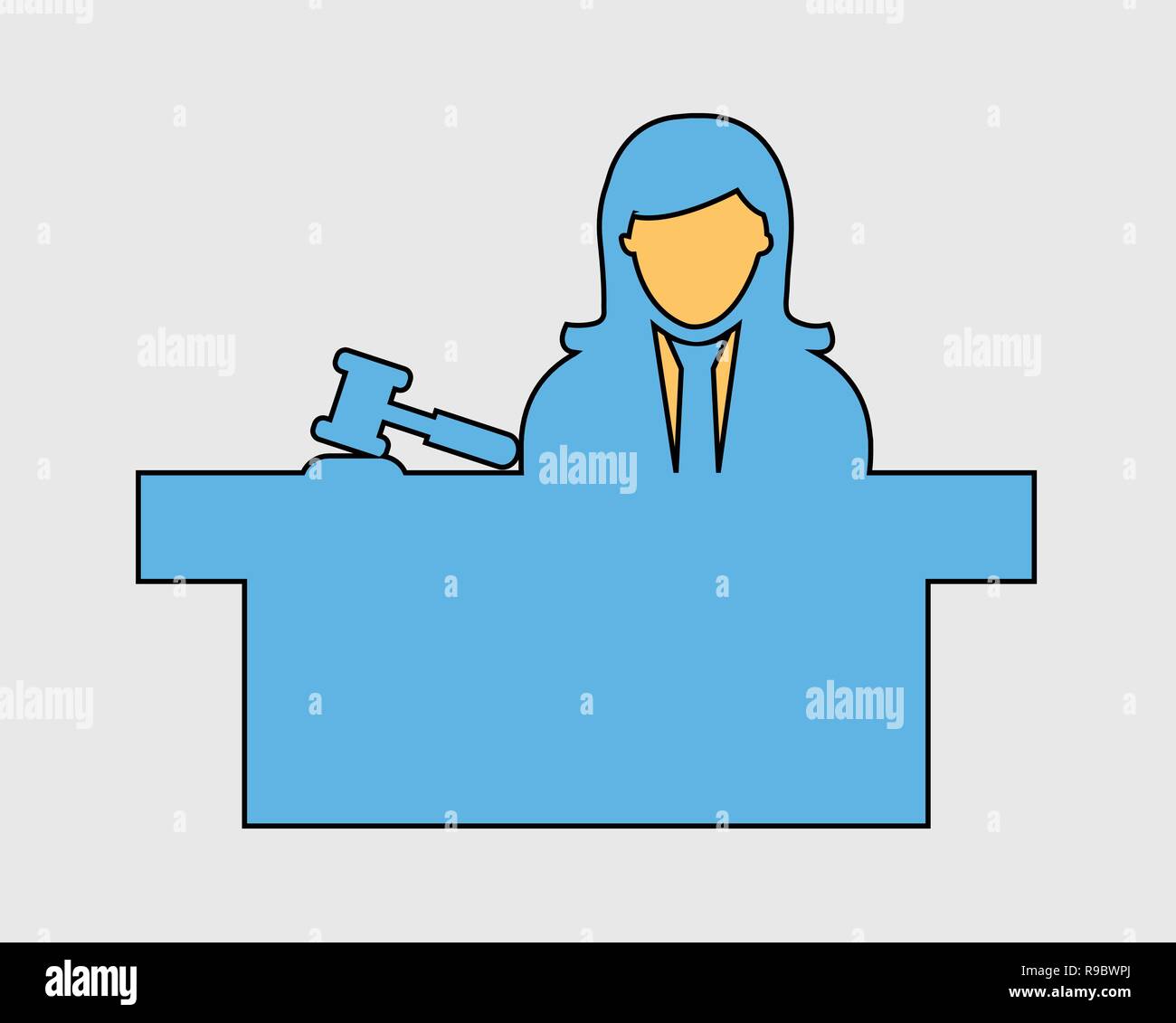 Colorful female Judge Icon with hammer symbol Stock Vector Image & Art ...
