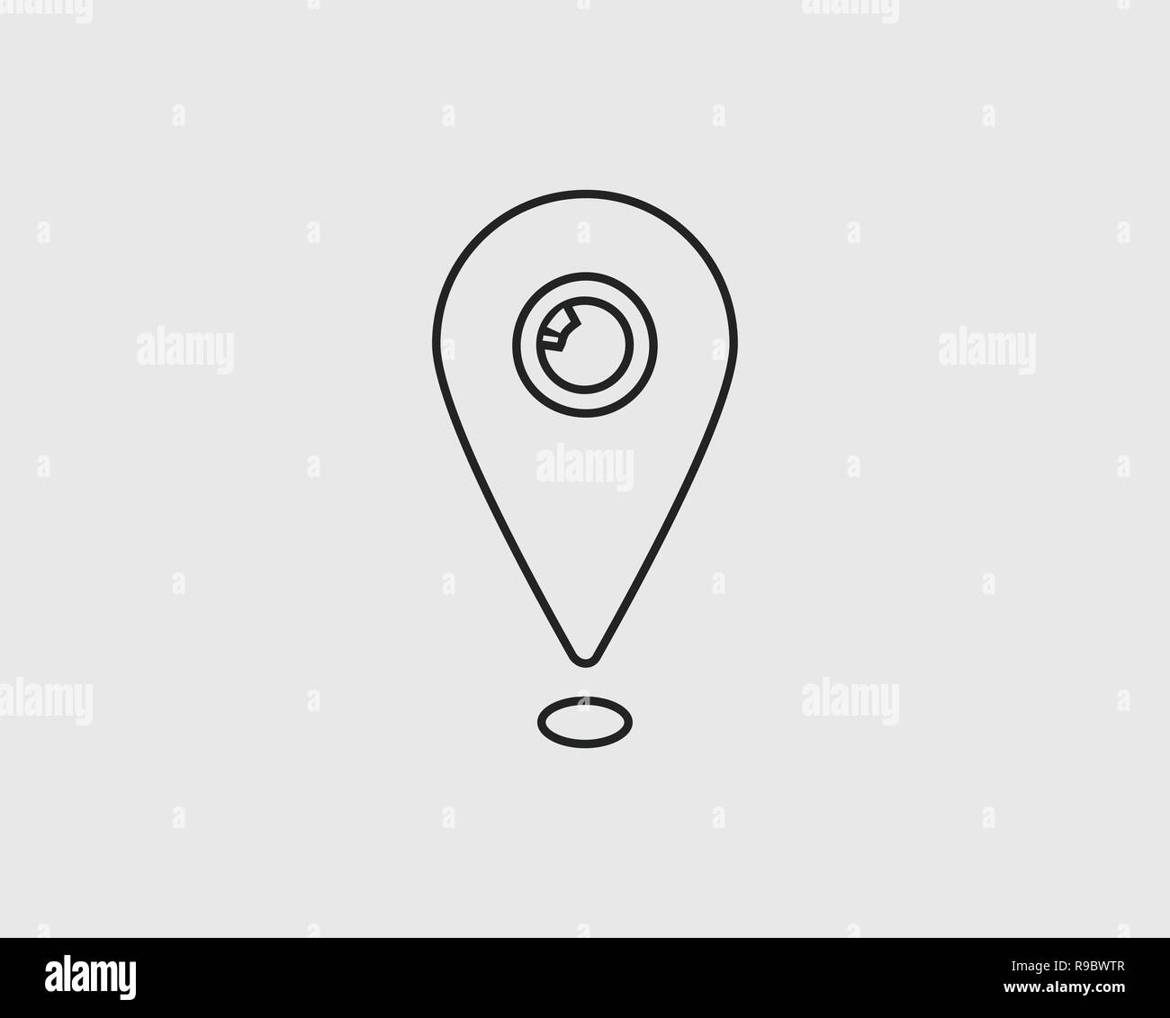 Location search doodle icon Black and White Stock Photos & Images - Alamy