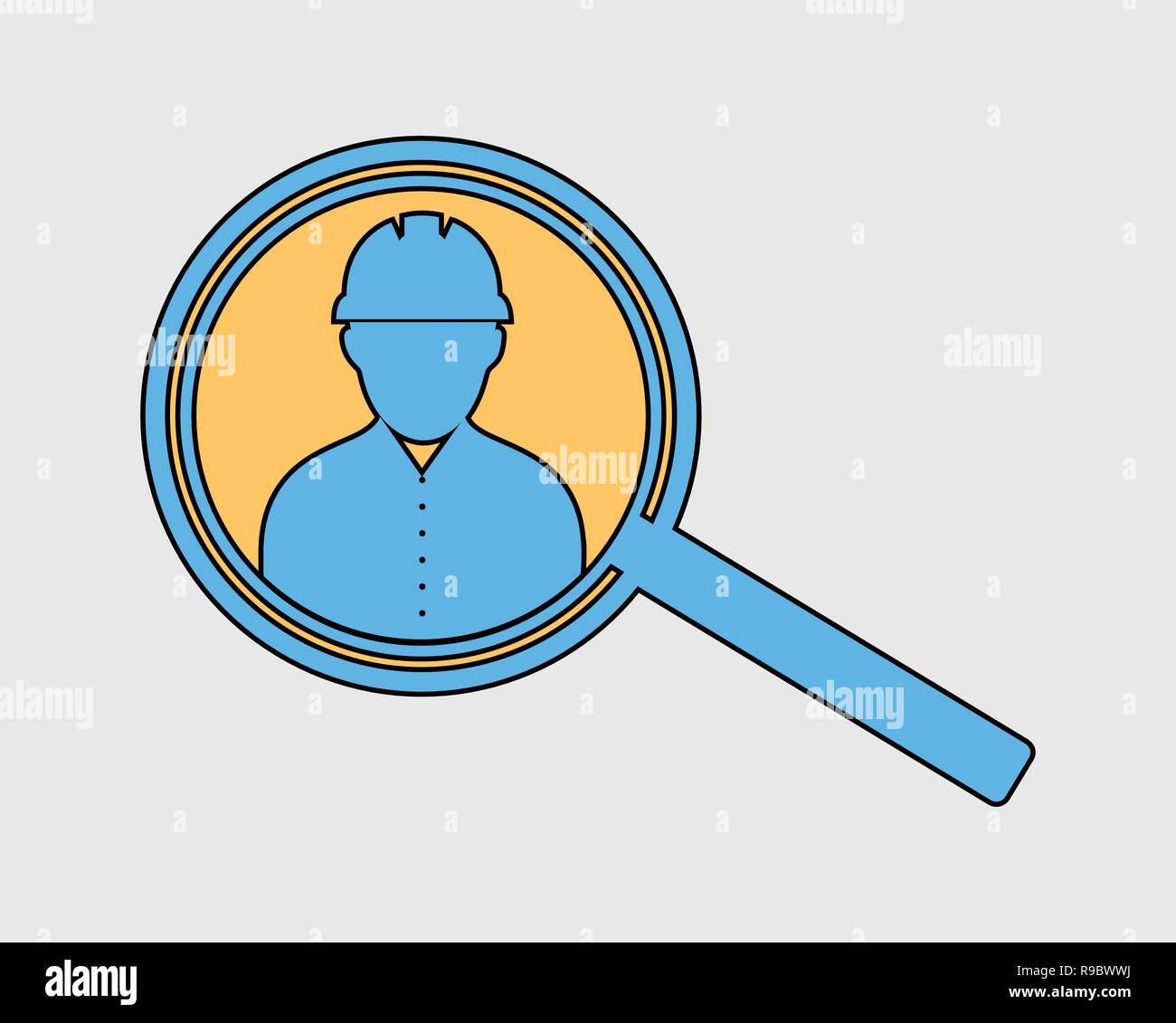 Colorful Search employee icon in gray background Stock Vector Image ...