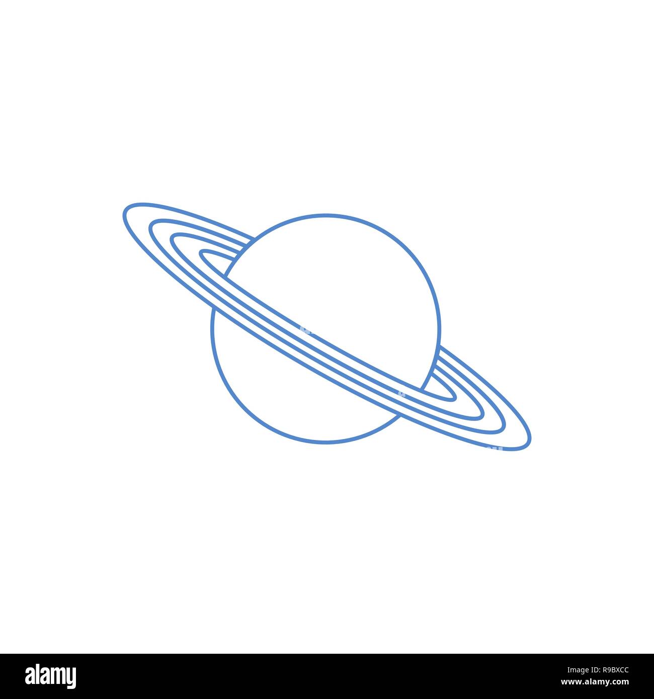 Vector illustration of the planet Saturn with ring system. Design for ...