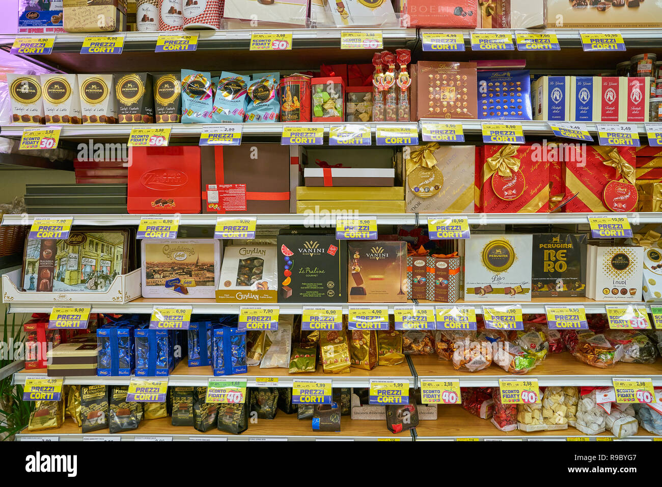 MILAN, ITALY - CIRCA NOVEMBER, 2017: assortment of candies on display ...