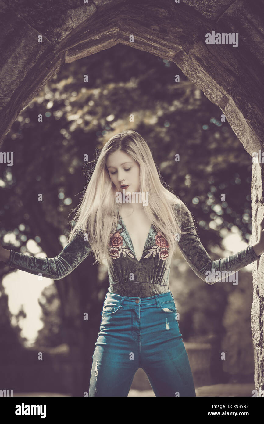 Standing in the Arch Stock Photo - Alamy