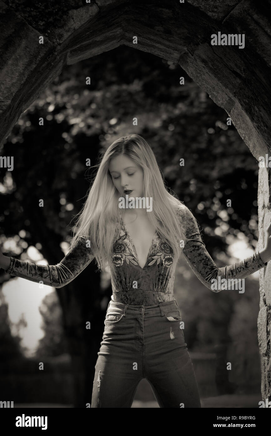 Standing in the Arch Stock Photo - Alamy