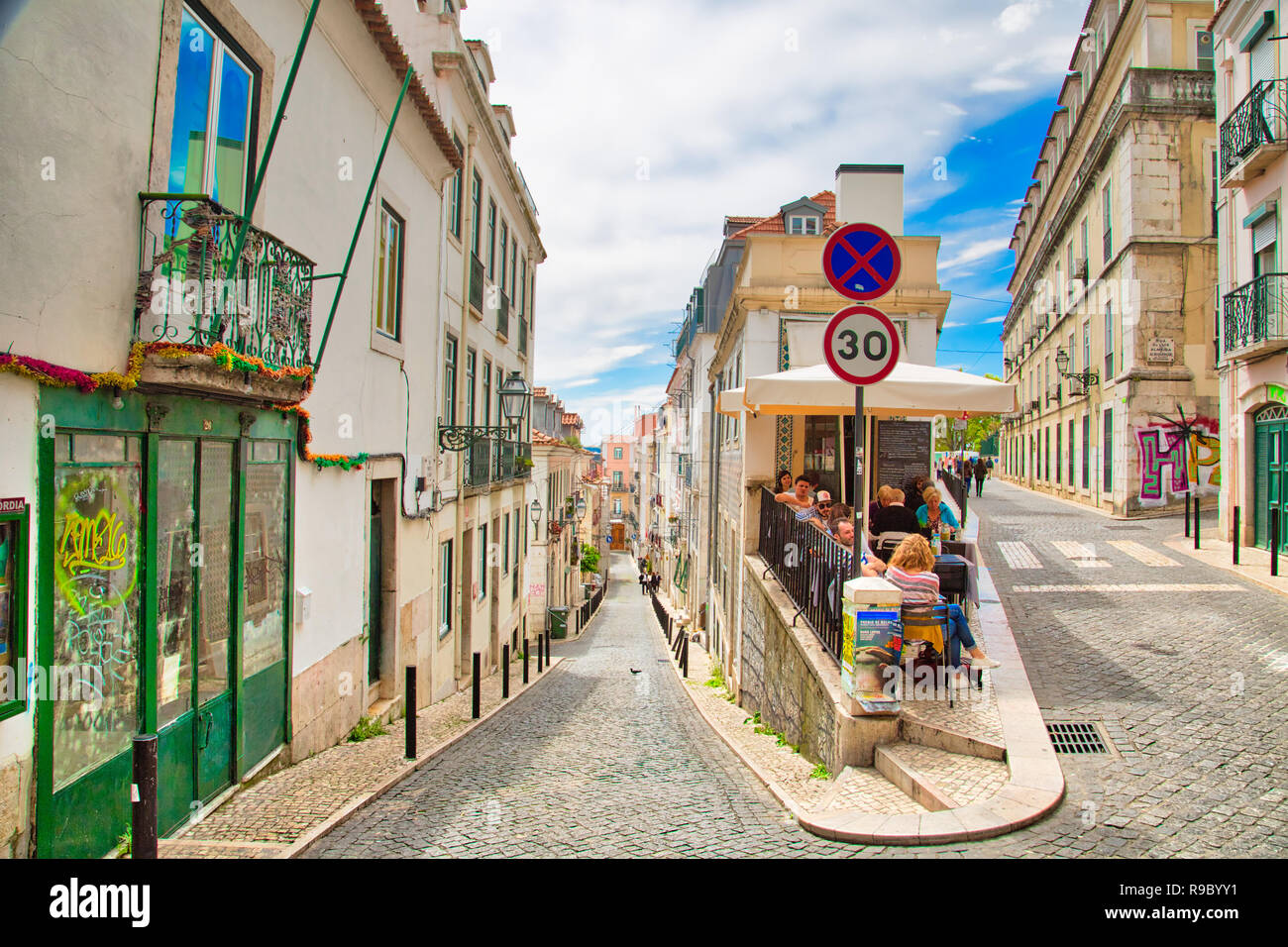 Portugal Lisbon Bairro Alto Restaurant Stock Photos & Portugal Lisbon ...