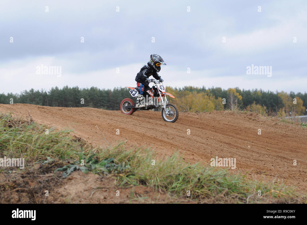 Kovrov, Russia. 4 October 2014. Motocross competitions in the sports ...