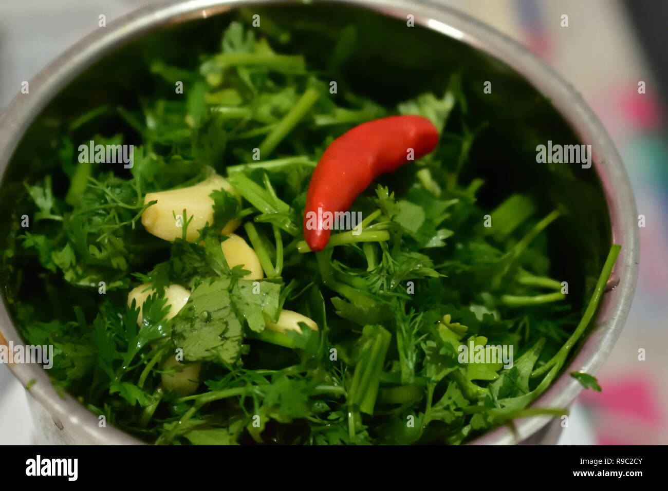 Garlic ingredient with coriander hi-res stock photography and images ...