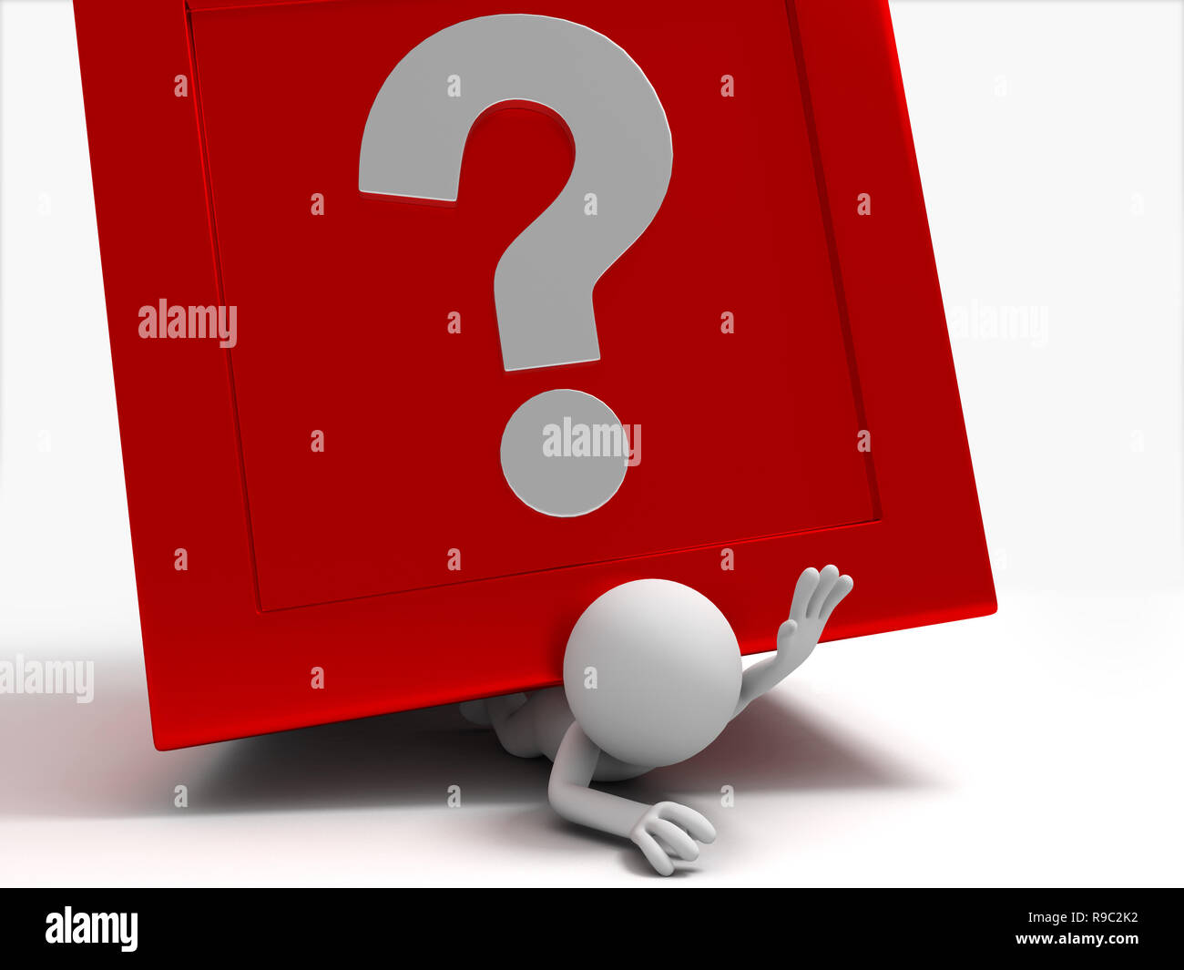 A 3d people was pinned the question box Stock Photo - Alamy