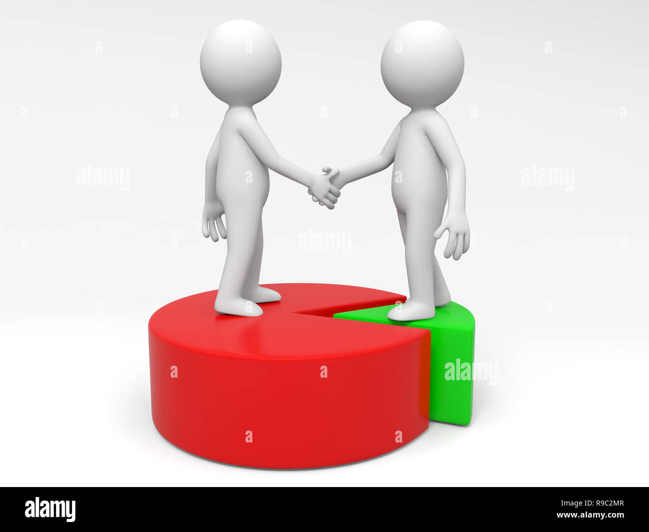 Two 3d people are shaking hands Stock Photo - Alamy