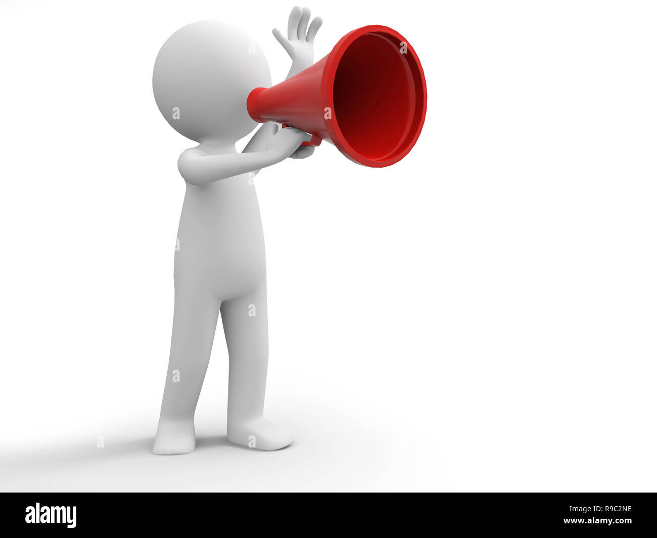 A 3d people is using a speaker Stock Photo - Alamy