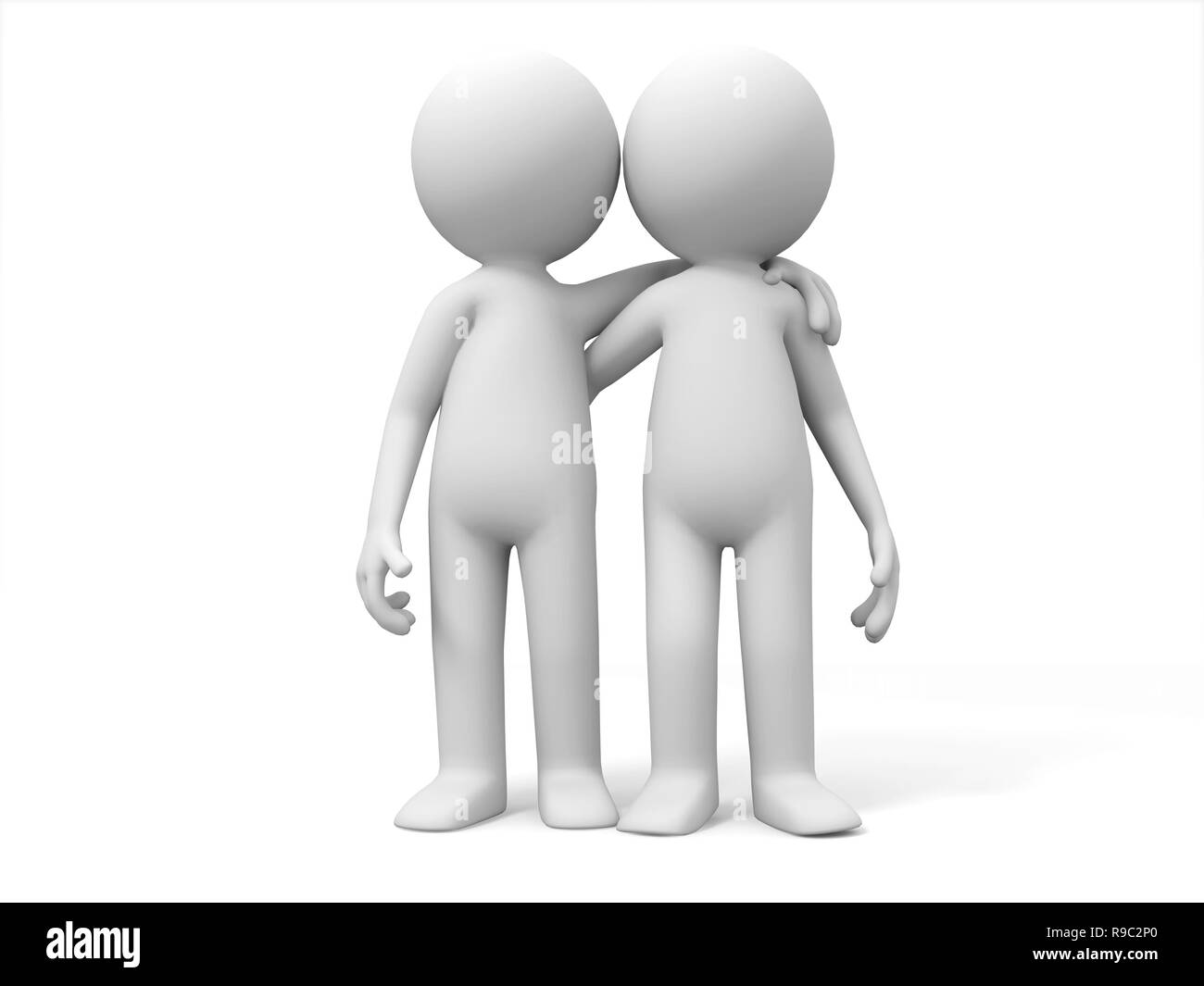 Two happy friends Black and White Stock Photos & Images - Alamy