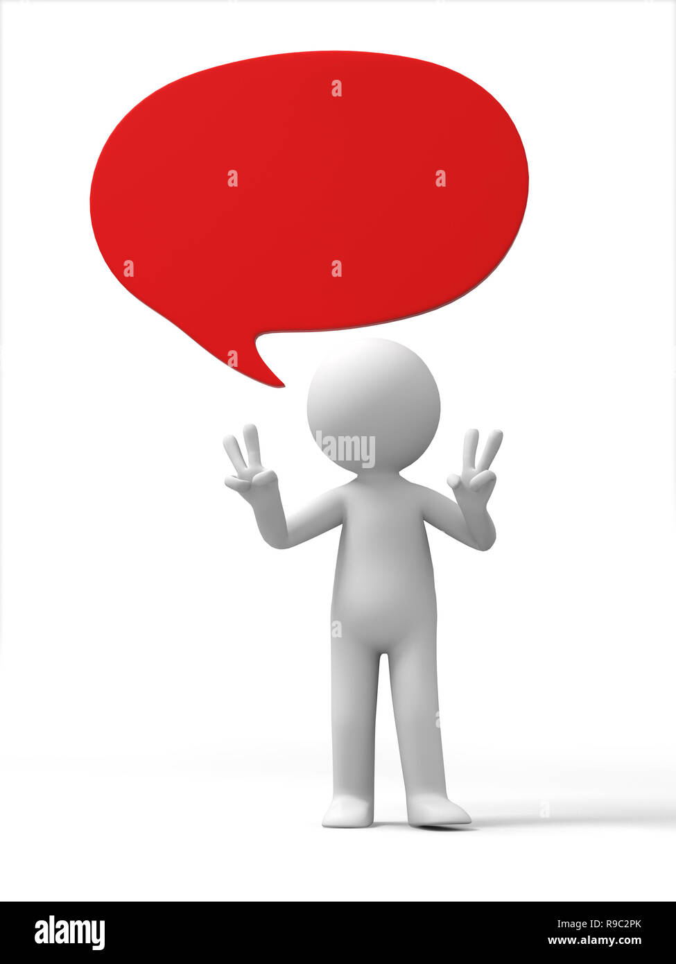 Victory sign handsome man white Cut Out Stock Images & Pictures - Alamy