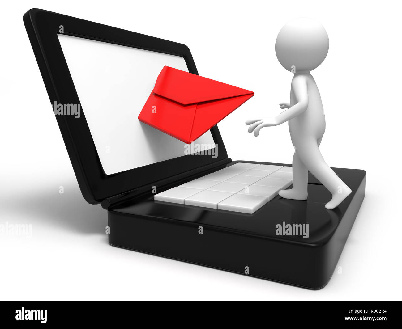 Man send mail message Cut Out Stock Images & Pictures - Alamy