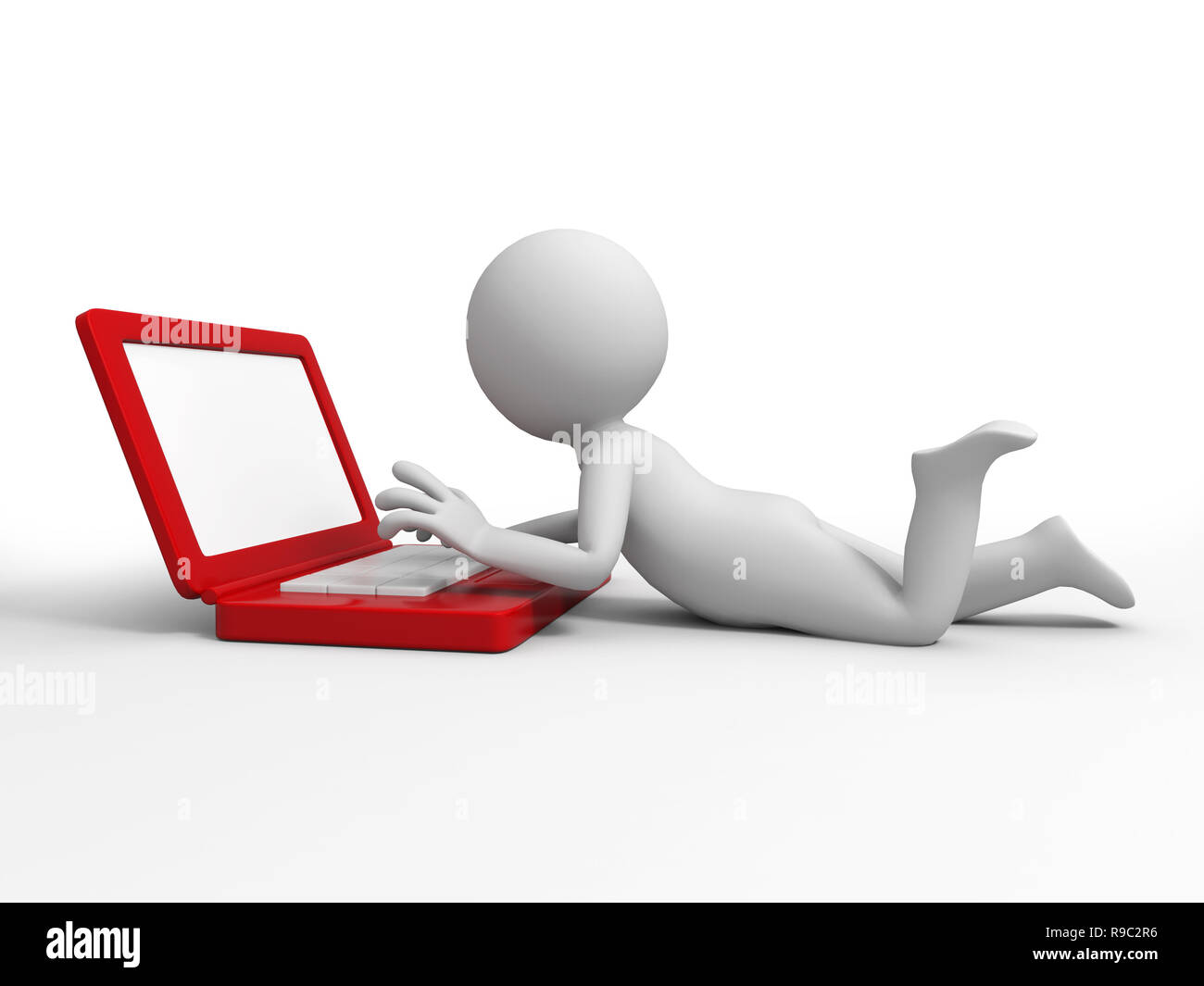 A 3d people using a computer Stock Photo - Alamy