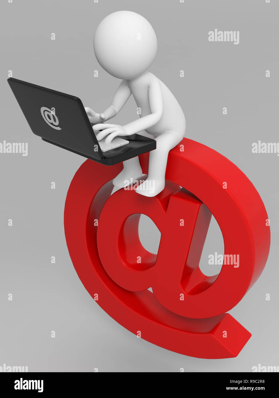 A 3d people using a computer Stock Photo - Alamy