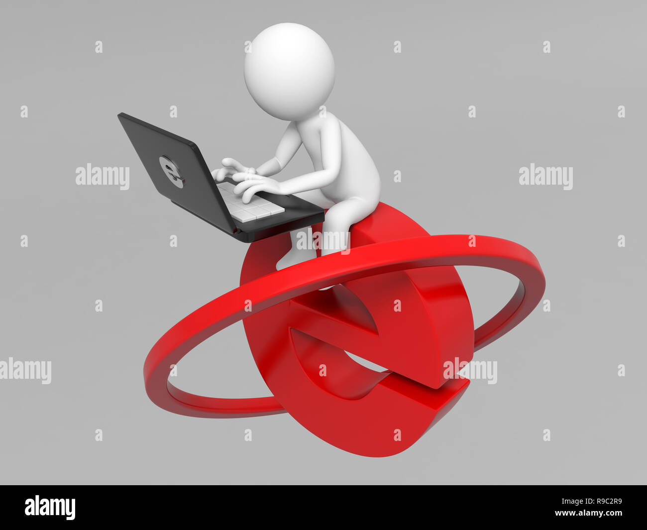 A 3d people using a computer Stock Photo - Alamy