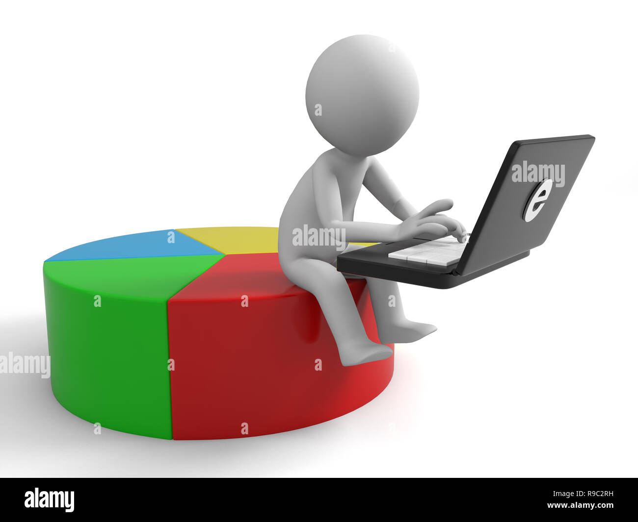 A 3d people using a computer Stock Photo - Alamy