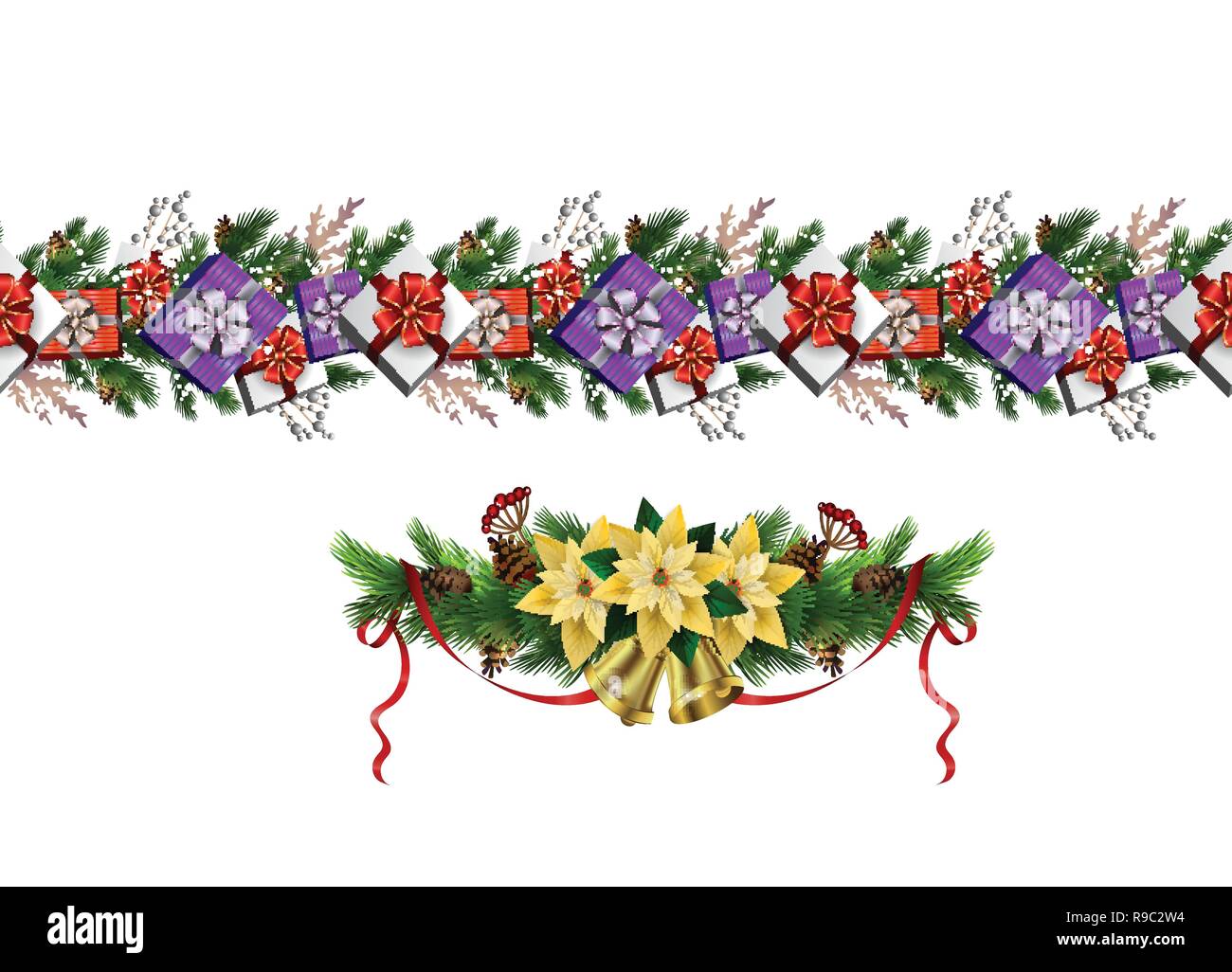 Christmas decorations branch flower Stock Vector Images - Alamy
