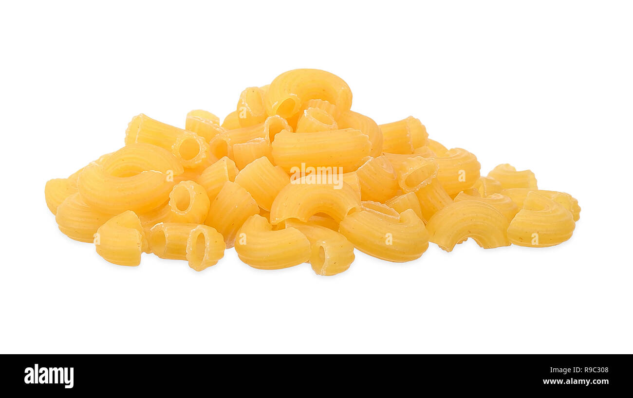 Macaroni isolated on white with clipping path Stock Photo - Alamy