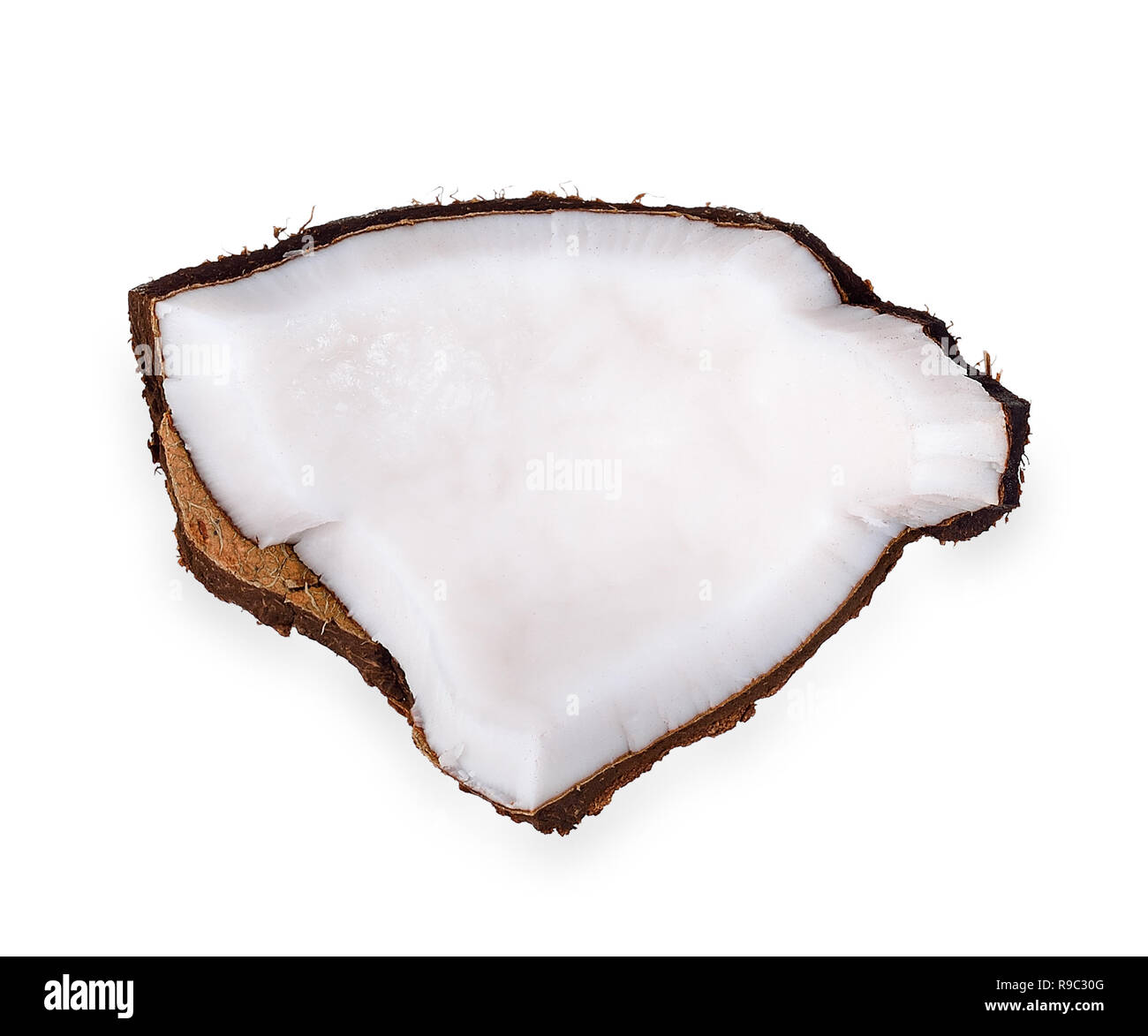 Slice coconut isolated on white with clipping path Stock Photo - Alamy