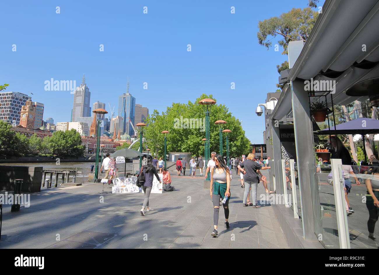 People visit Southbank in Melbourne Australia Stock Photo - Alamy