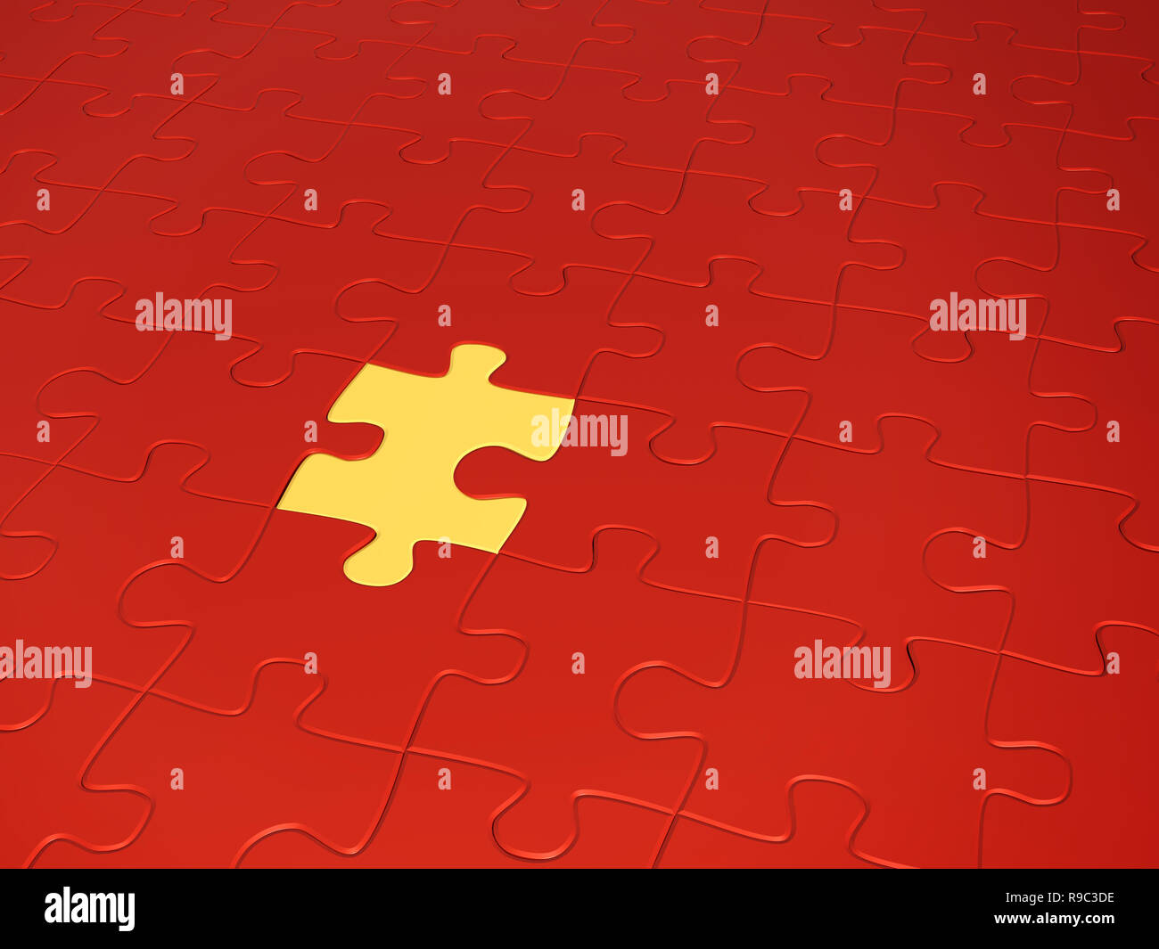 Puzzle of red and yellow color Stock Photo - Alamy
