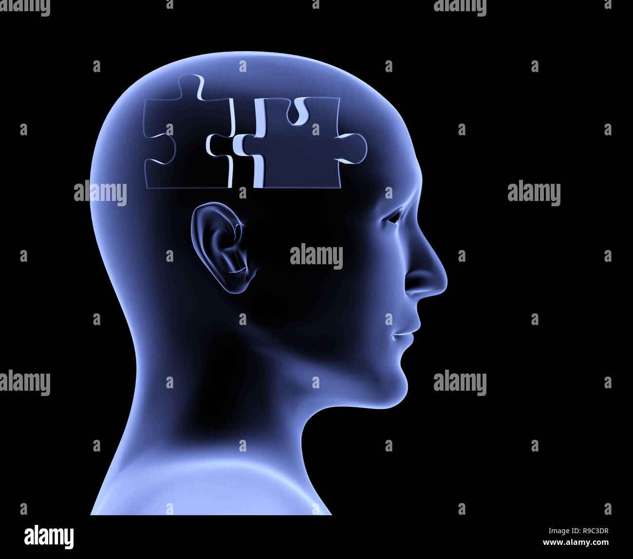 Brain in the form of the puzzle Stock Photo - Alamy