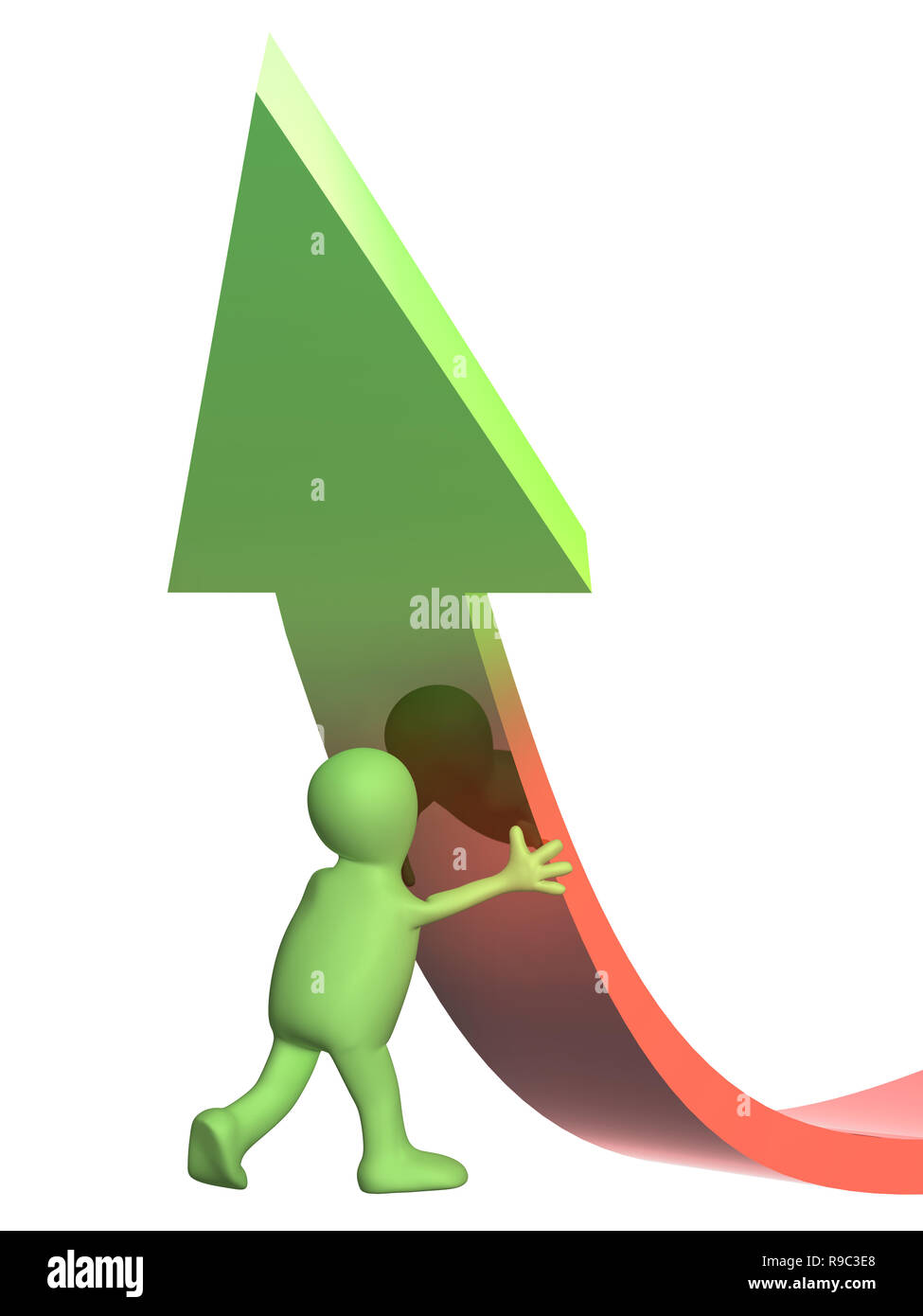 3d puppet, supporting an arrow. Isolated on white background Stock ...