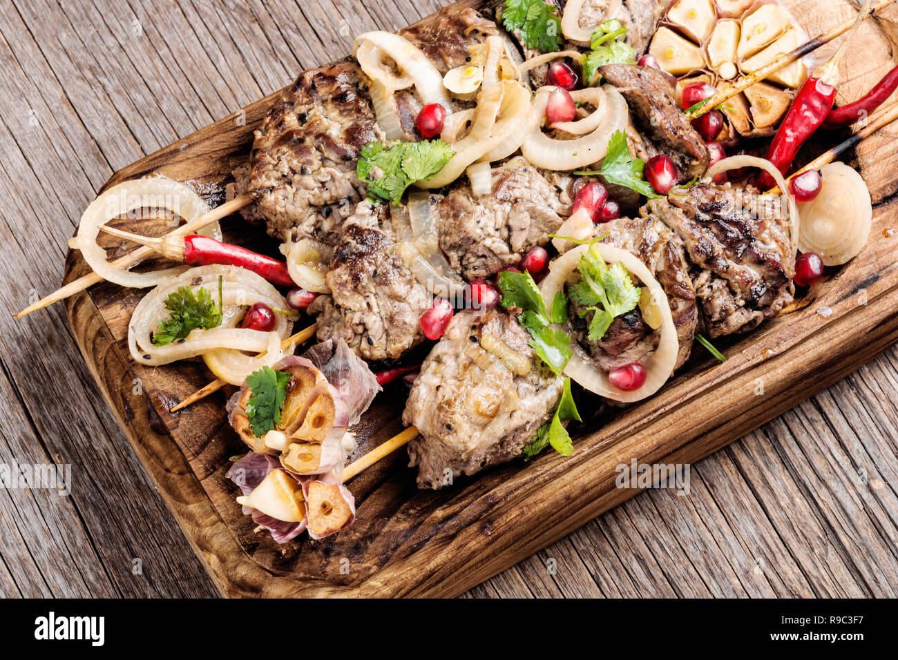 Beef shashlik skewers grilled hi-res stock photography and images - Alamy