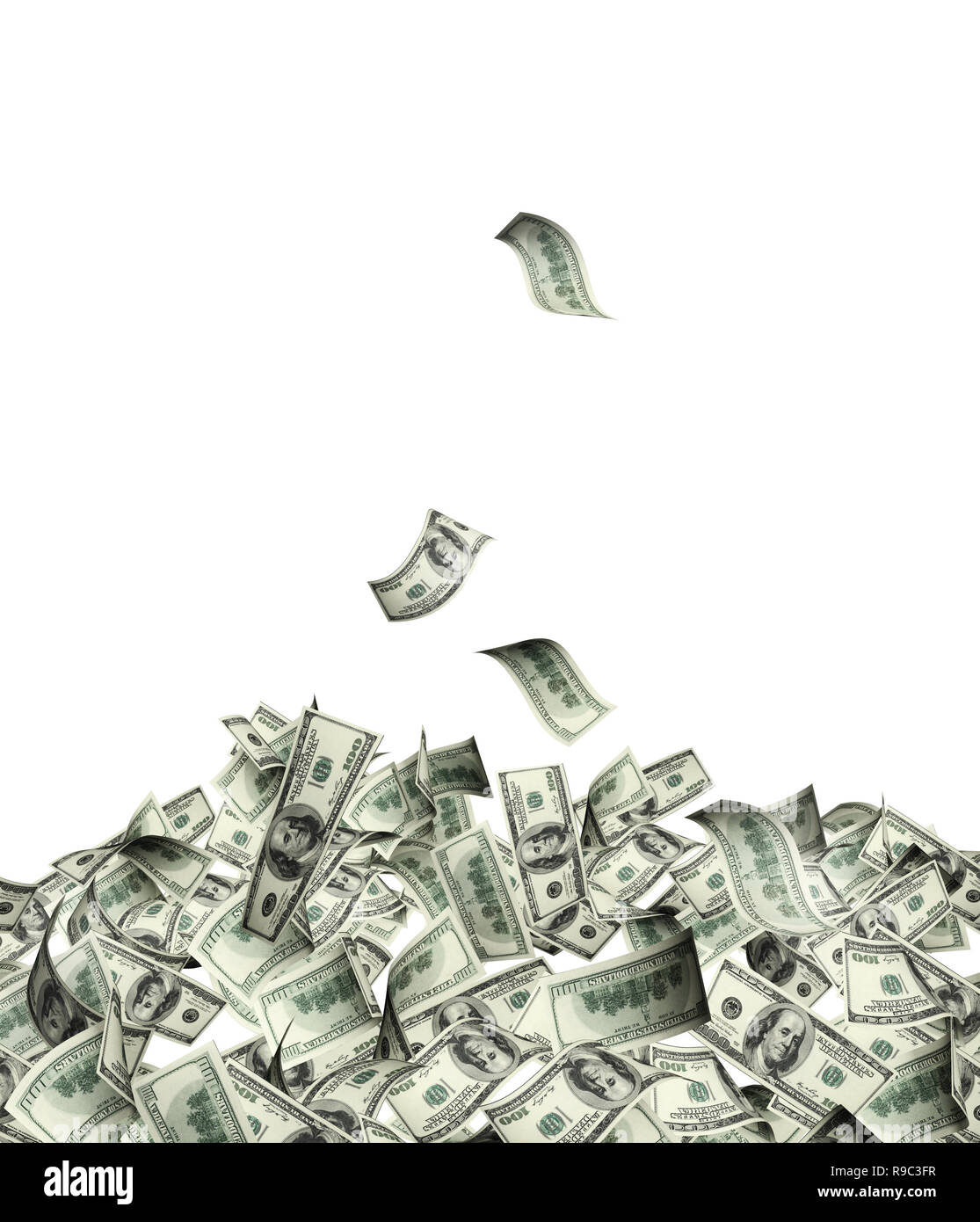 Flying banknotes of dollars. Isolated on white background Stock Photo ...