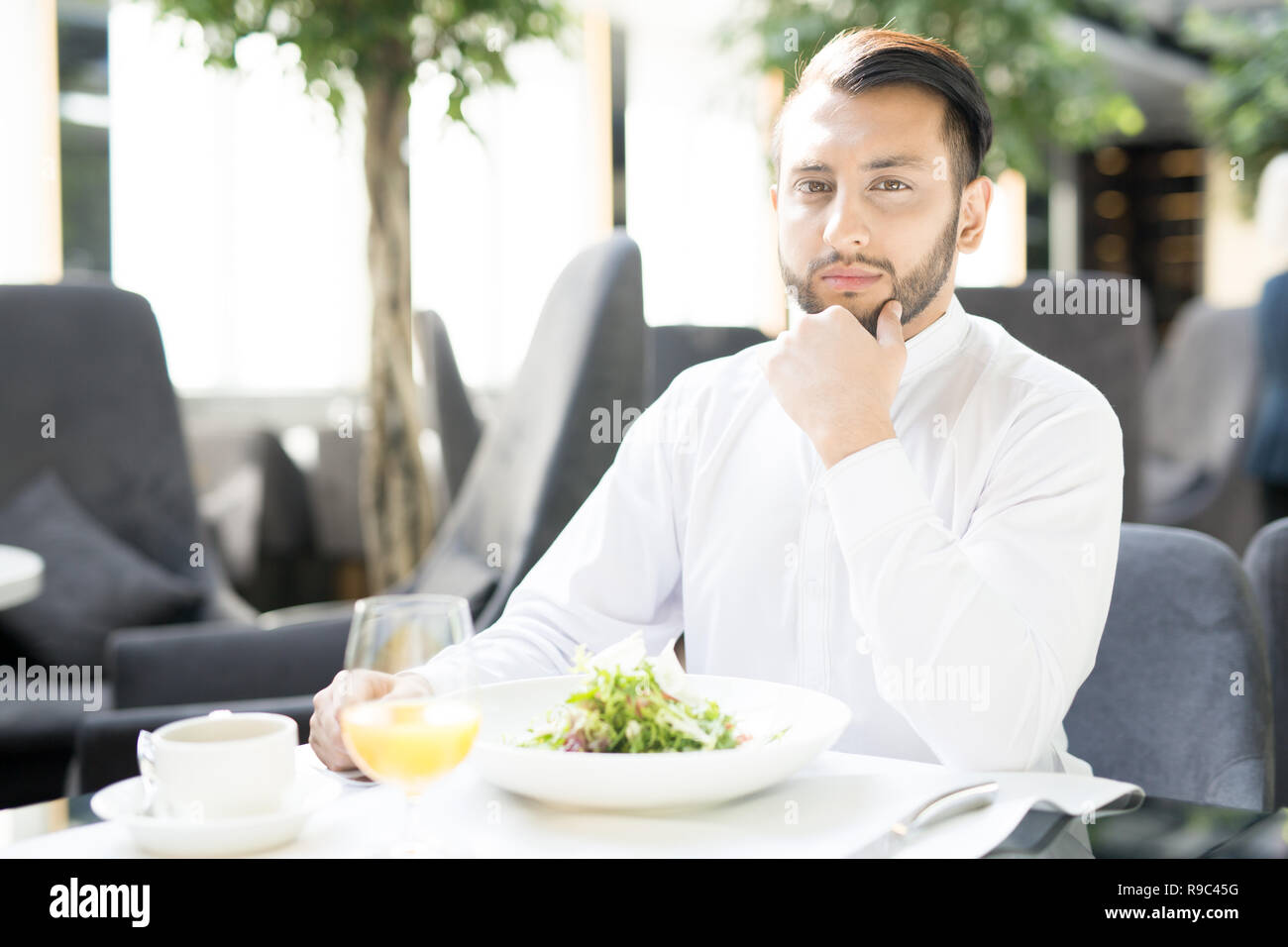 Man by business lunch Stock Photo - Alamy