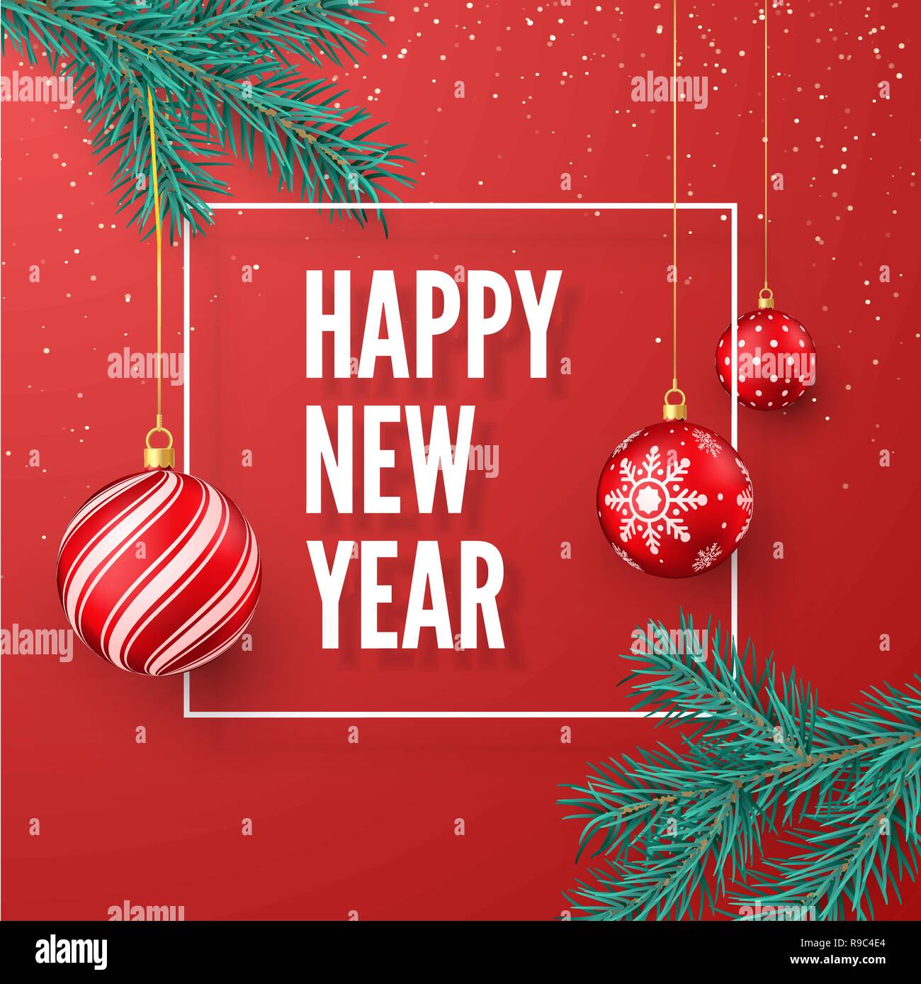 Merry christmas text hanging white Stock Vector Images - Alamy
