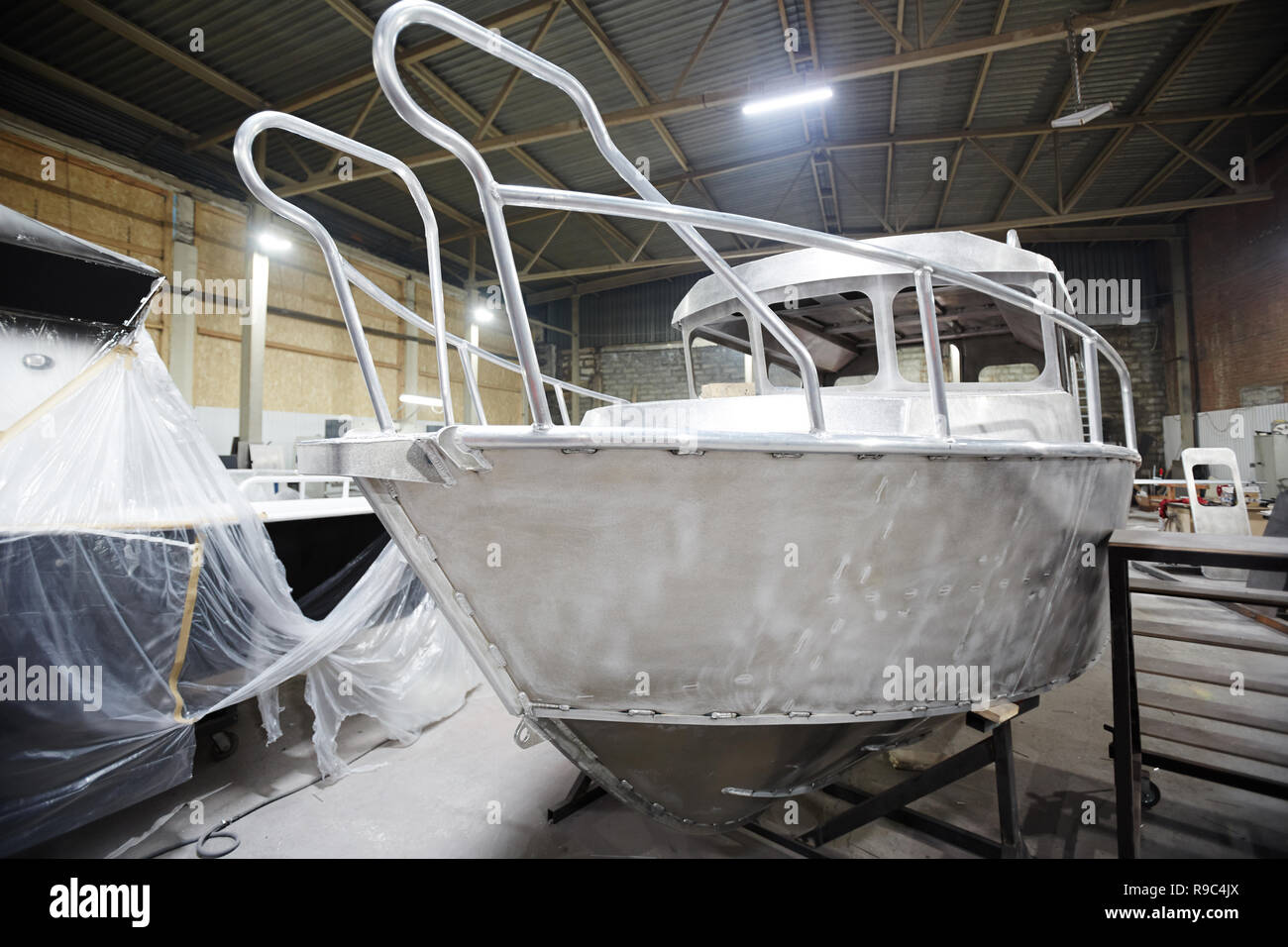 Boat in shipyard Stock Photo - Alamy