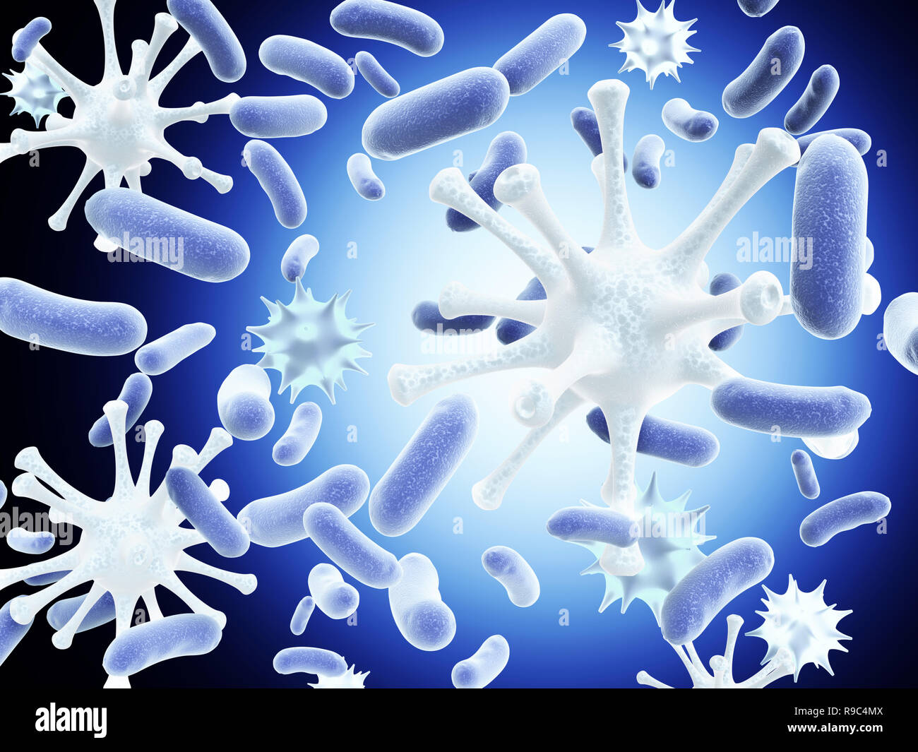 Pathogen bacteria and viruses. 3d render Stock Photo - Alamy