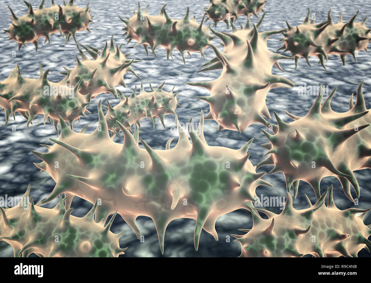 Pathogen bacteria on the surface. 3d render Stock Photo - Alamy