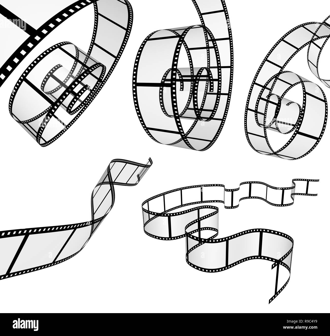 Collection of retro filmstrips. Objects isolated on white background ...