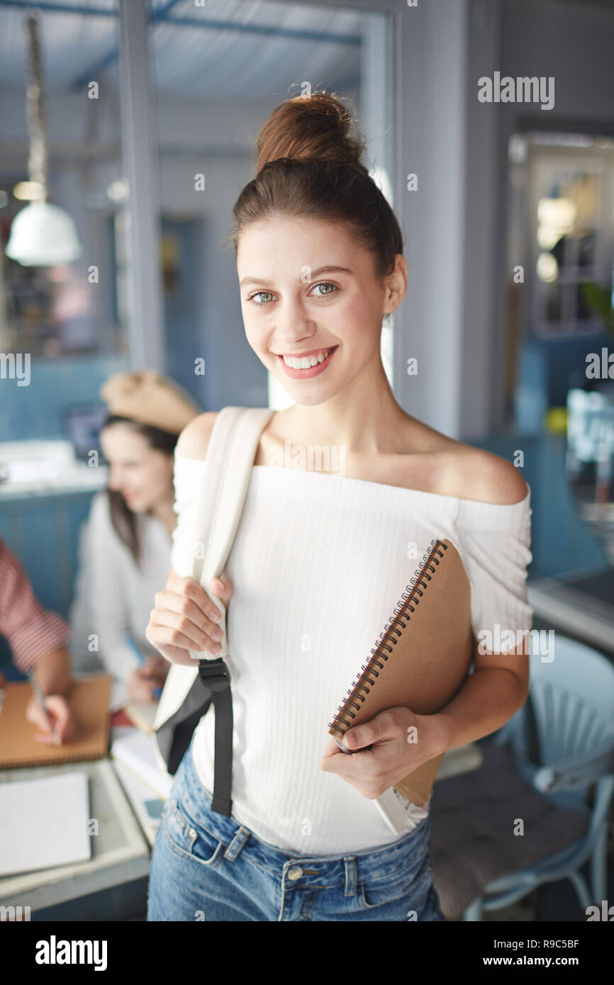 Girl with notepad Stock Photo - Alamy