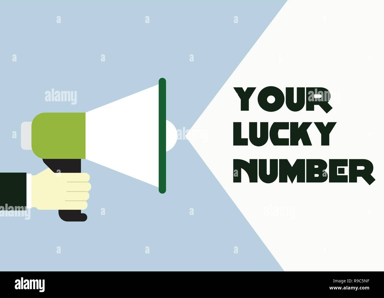 Your lucky number. Concept phrase. Hand holding megaphone Stock Vector ...