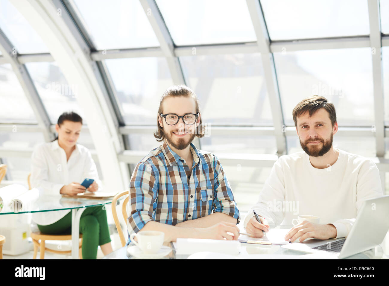 Men planning work Stock Photo - Alamy