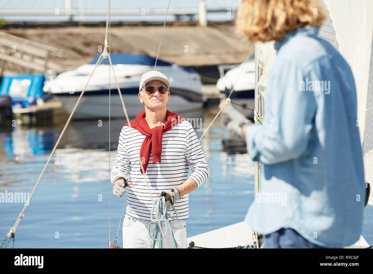 Yacht crew working hi-res stock photography and images - Alamy