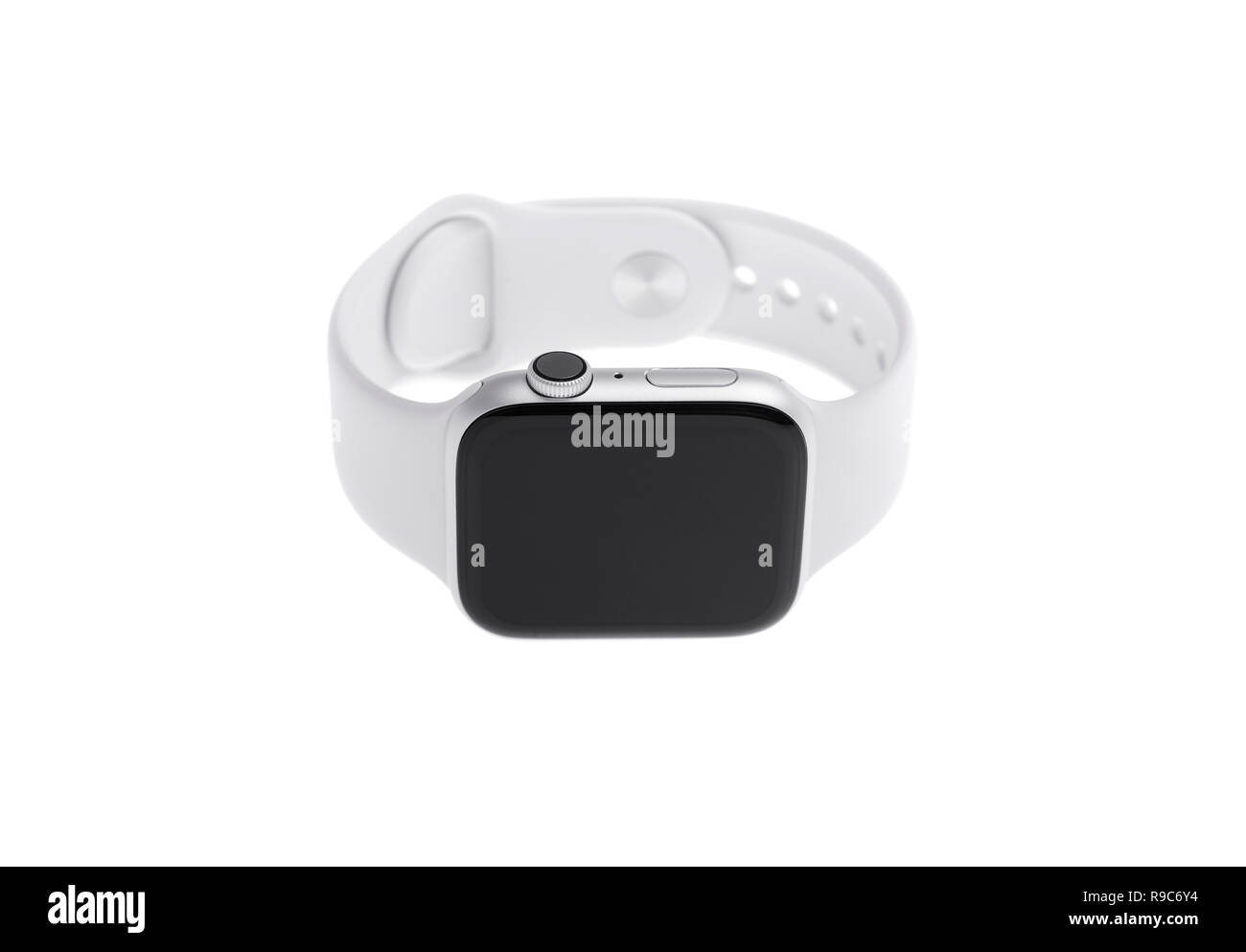 White smart watch isolated on with background Stock Photo - Alamy