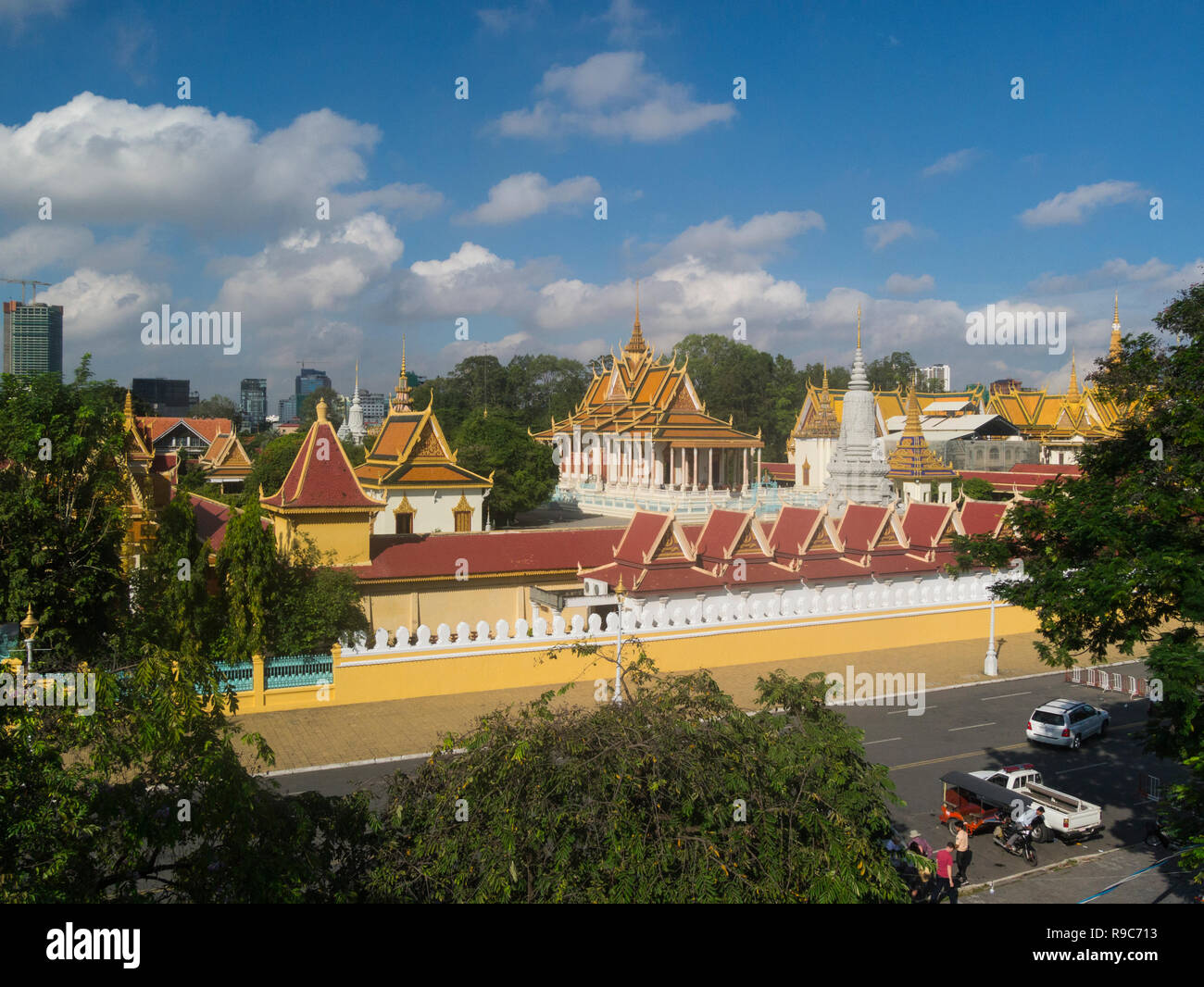 Looking down on Royal Palace in Phnom Penh Cambodia Asia building ...