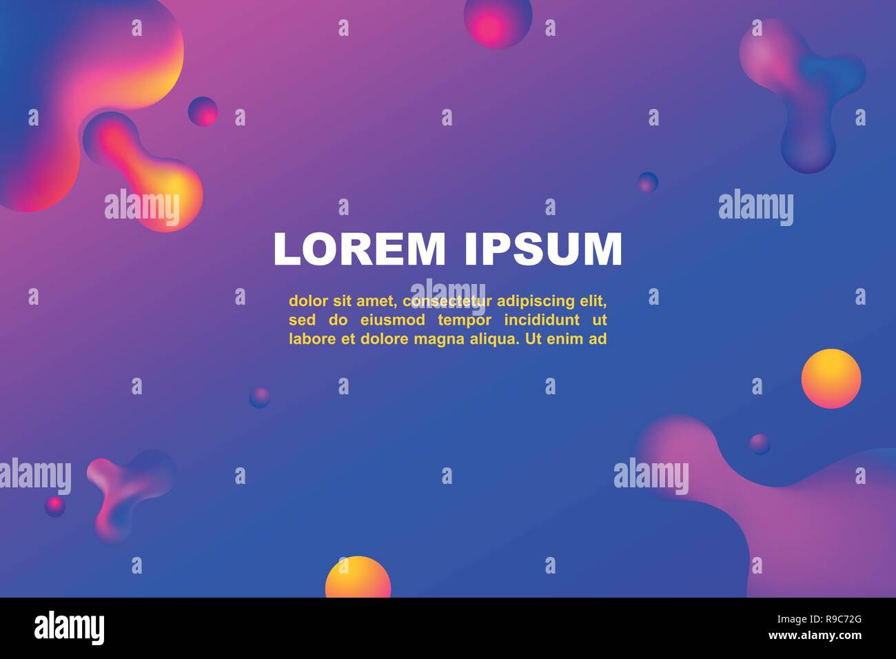 Bright colourful abstract backdrop with metaballs and circles Template ...