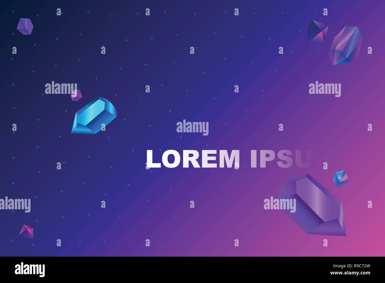 Minerals, gem stones and dotted elements on gradient background Poster ...