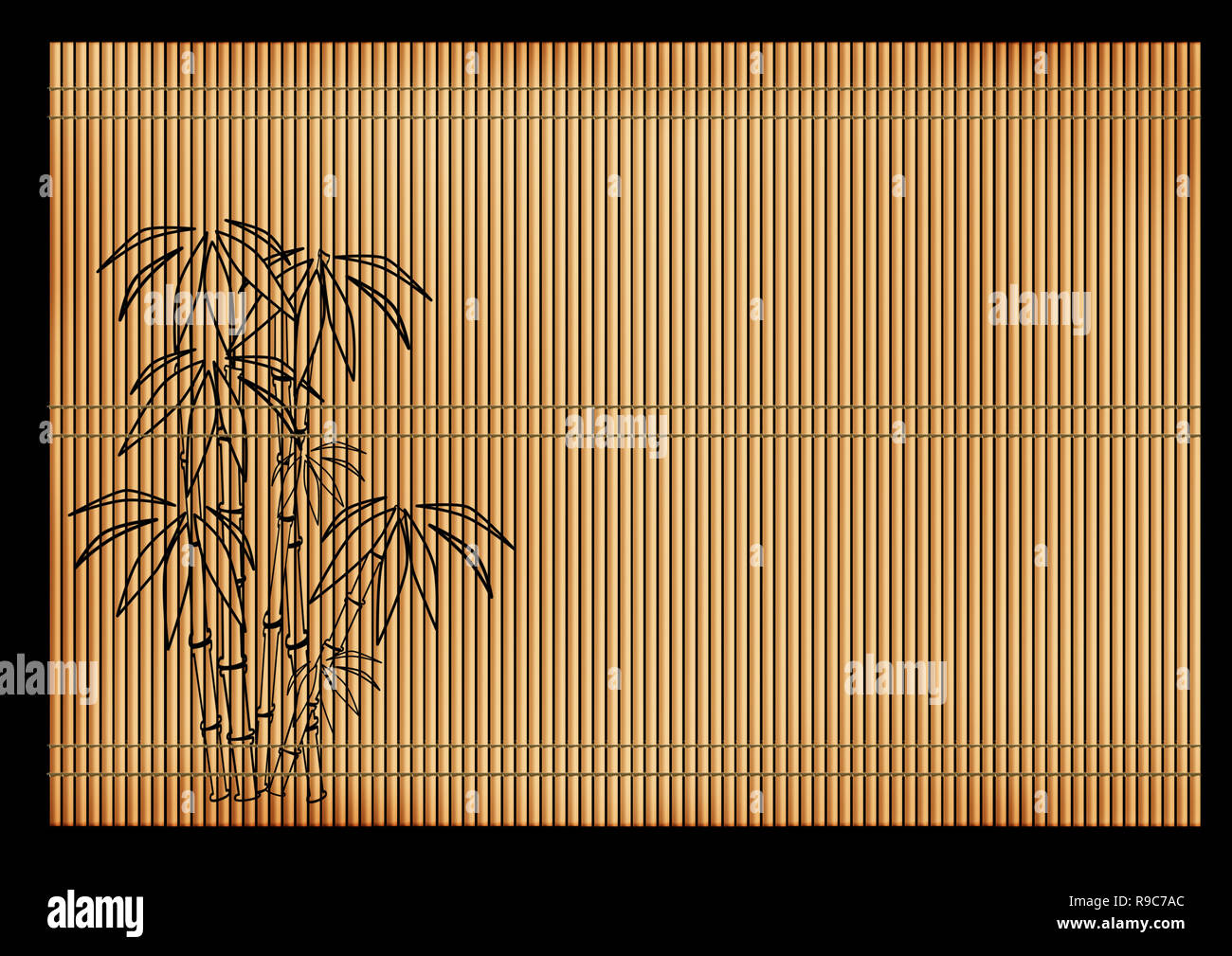 Background - an ancient volumetric Japanese reed mat Stock Photo - Alamy