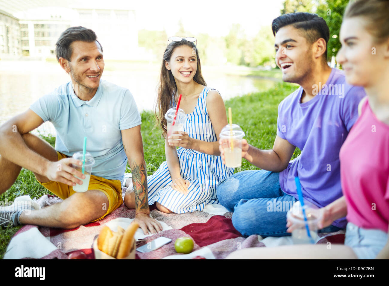 Fun at picnic Stock Photo - Alamy