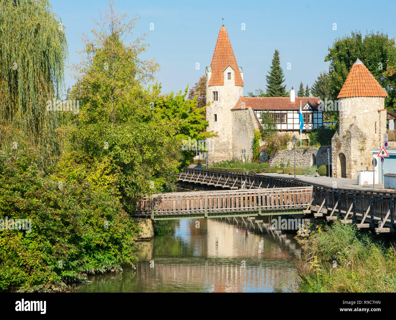Historic city gate tower of Abensberg (Bavaria, Germany Stock Photo - Alamy